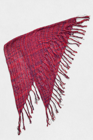 Vintage Multi-Textured Loose Weave Triangle Fringe Wrap Shawl Selected ...