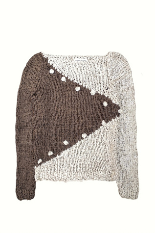 1980's Ribbon Hand Knit Sweater Selected by Garbage Soup | Free People