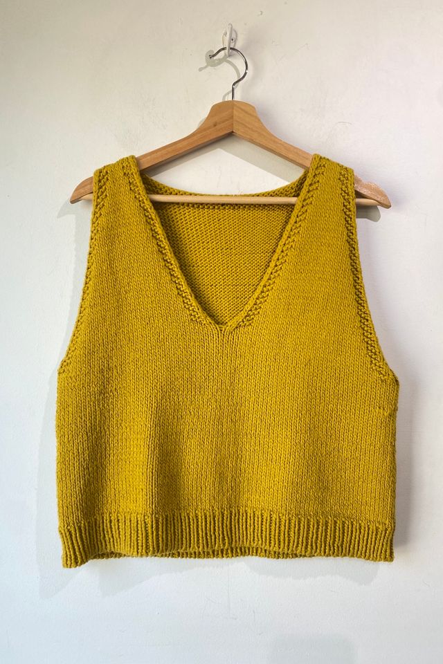 Mustard Yellow Knit Sweater Vest Selected by The Curatorial Dept ...