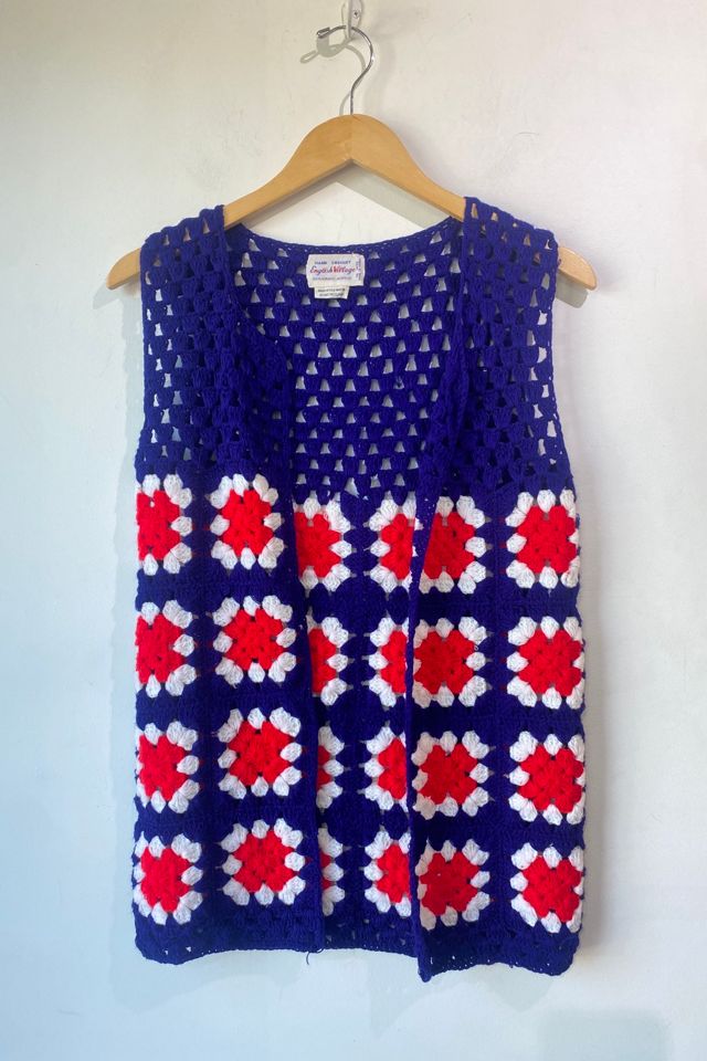 Vintage English Village Crochet Vest Selected by The Curatorial Dept ...