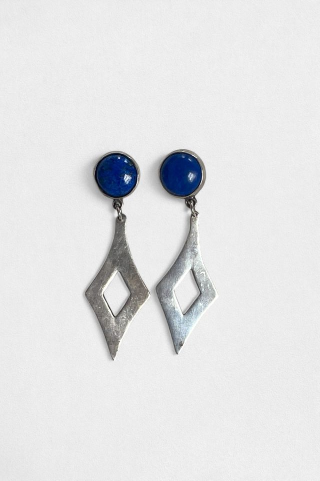 Vintage Sterling Silver and Lapis Drop earrings Selected by MARMALADE | Free People