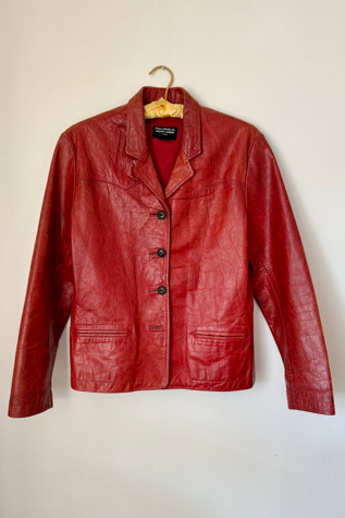 Brick Red Leather Jacket Selected by Wax Plant | Free People