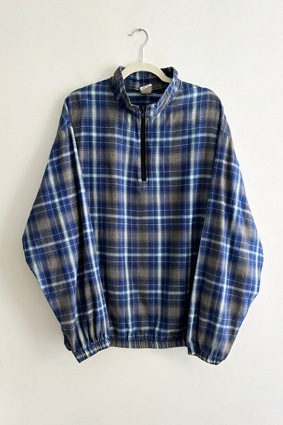 Vintage Plaid Flannel Quarter Zip Pull Over | Urban Outfitters