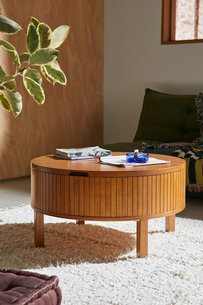 Urban Outfitters Juliette Round Wood Coffee Table In Brown At | ModeSens
