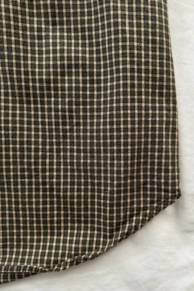 Vintage Brown Tan Check Plaid Flannel Shirt | Urban Outfitters