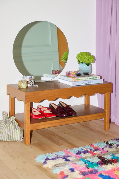 Stacie Wood Scallop Bench | Urban Outfitters