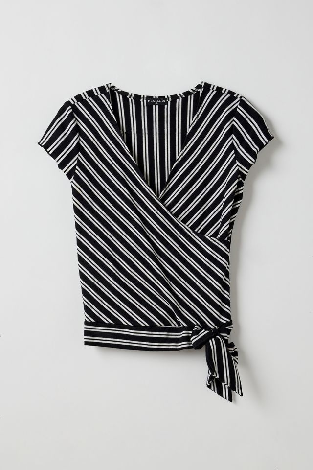 Vintage By Little Runaway Y2K Striped Wrap Top | Urban Outfitters