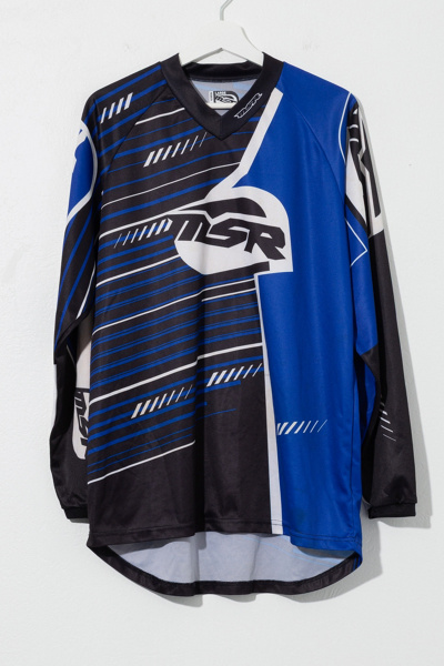 Vintage Y2K Distressed MSR Blue Graphic Motocross Jersey | Urban Outfitters