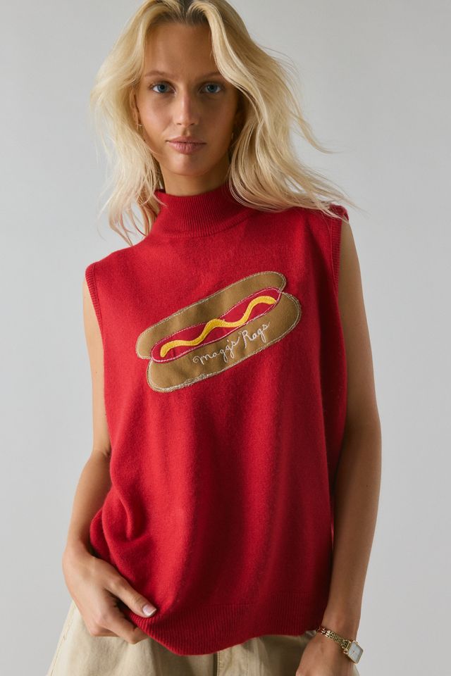 Vintage By Magg’s Rags Hotdog Patchwork Graphic Mock Neck Top | Urban ...