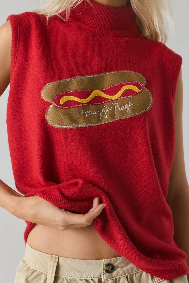 Vintage By Magg’s Rags Hotdog Patchwork Graphic Mock Neck Top | Urban ...