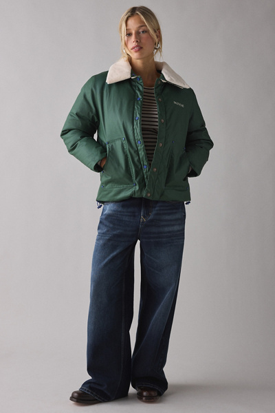 PASTICHE Land Waxed Cotton Puffer Barn Jacket | Urban Outfitters