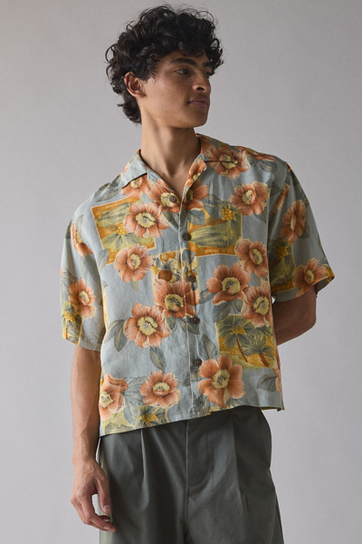 Chemise à manches courtes coupées à motif tropical Vintage par UO ...