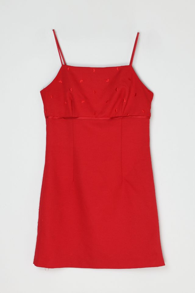 Vintage Y2k Red Mini Dress with Hearts | Urban Outfitters