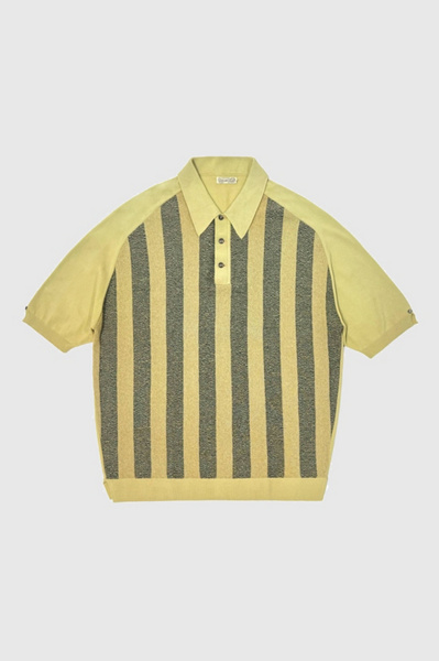 Vintage 1950's Banlon Knit Striped Slim Fit Polo Shirt | Urban Outfitters