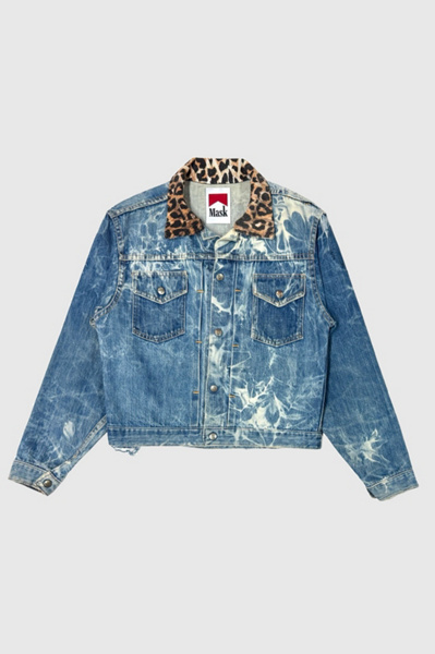 Vintage 1950's Montgomery Ward 101 Leopard Collar Denim Trucker Jacket ...
