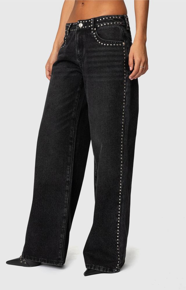 Edikted Quincy Studded Low Rise Jeans | Urban Outfitters