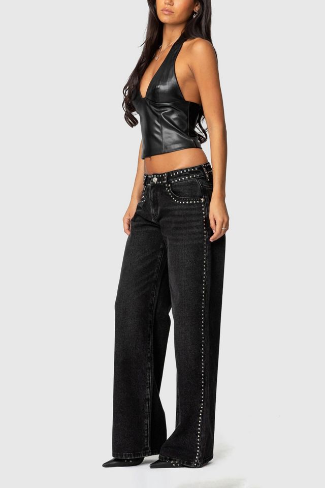 Edikted Quincy Studded Low Rise Jeans | Urban Outfitters