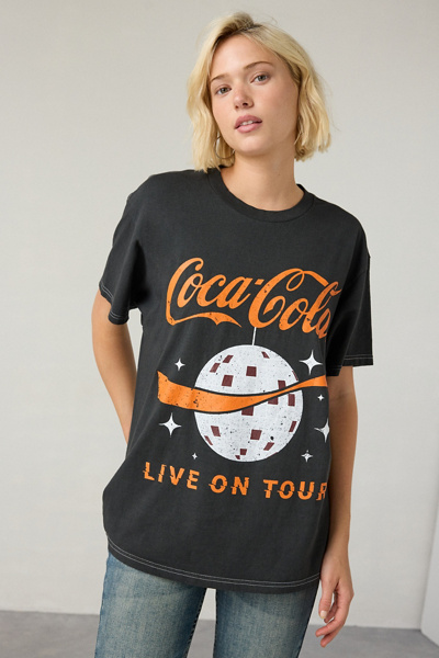 Coca-Cola Live On Tour Disco Ball Graphic T-Shirt Dress | Urban Outfitters