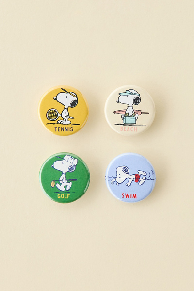 Three Potato Four X Peanuts Snoopy Clubhouse Button Pin Set | Urban ...