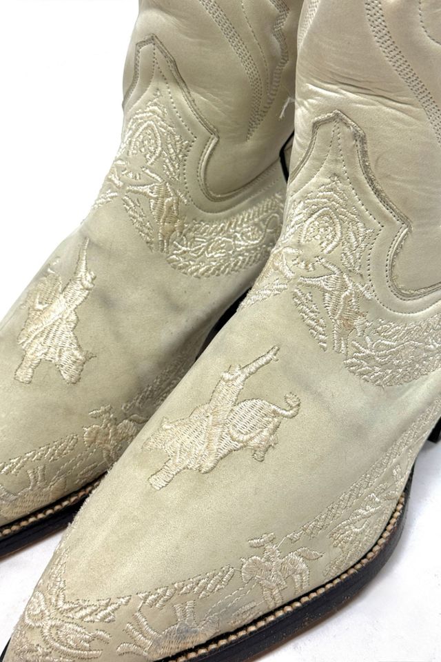 Vintage 1990's Rudel Embroidered Rodeo Cowboy Boots | Urban Outfitters