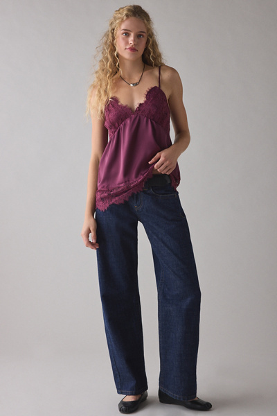 UO Faye Eyelash Lace Trim Cami | Urban Outfitters Canada