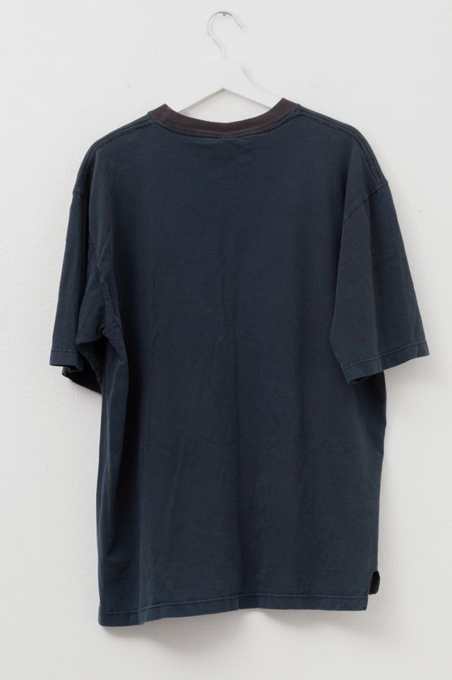 Vintage Y2K Distressed Raiders Spell Out Black Graphic T-Shirt | Urban ...