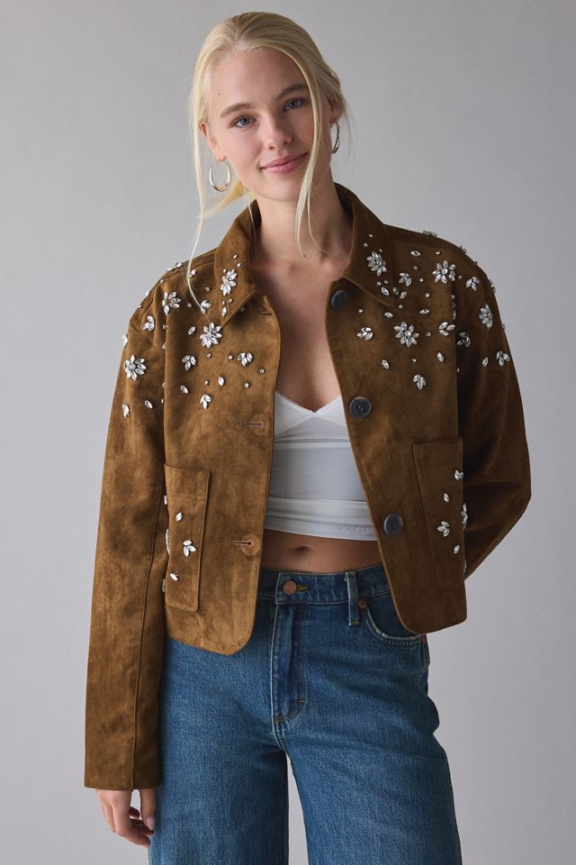 BLANKNYC Favorite Duo Embellished Faux Suede Jacket | Urban Outfitters