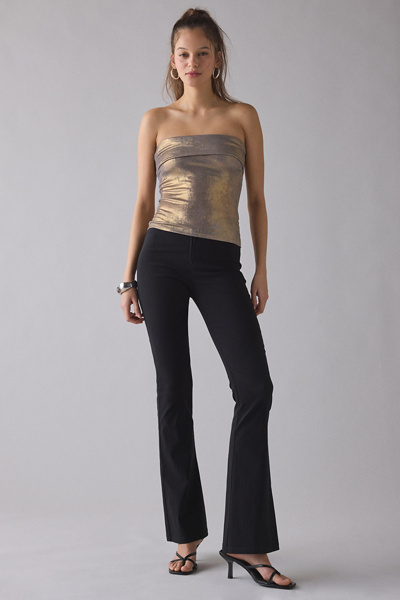 UO Coyote Metallic Shine Keyhole Cutout Tube Top | Urban Outfitters