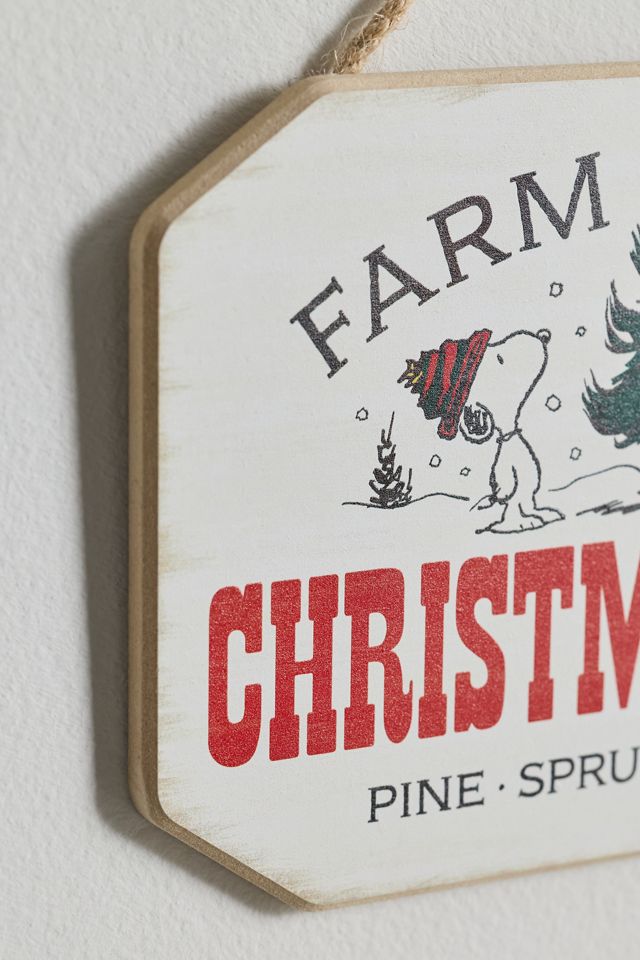 Peanuts Snoopy Christmas Tree Farm Wall Sign | Urban Outfitters