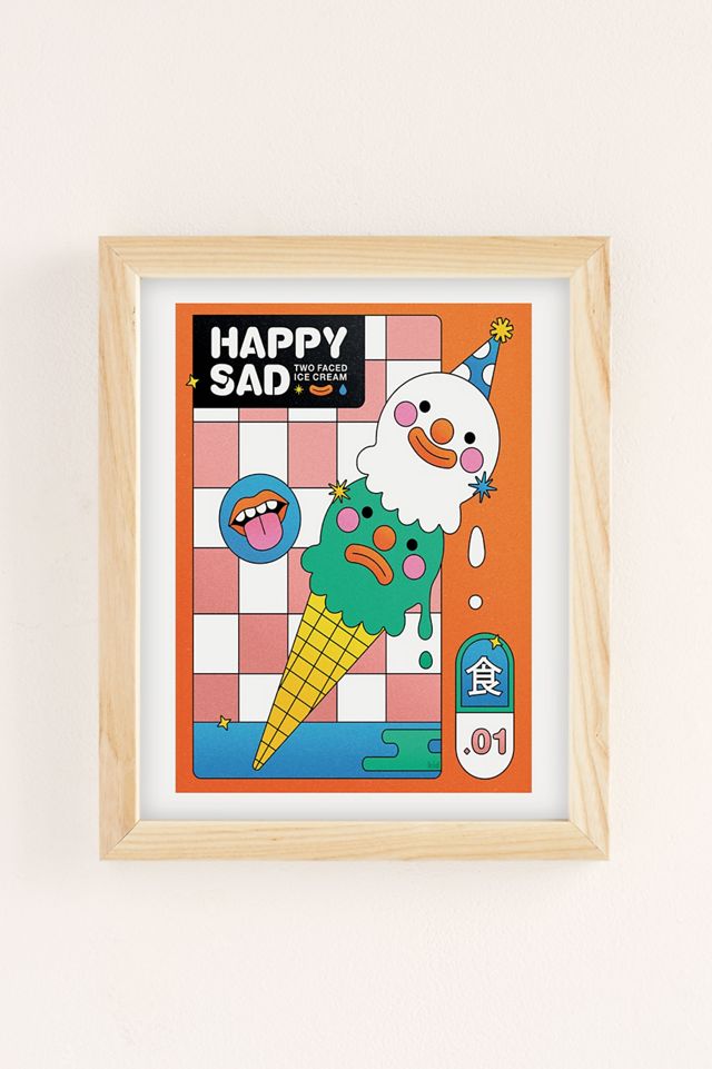 kidnichols Happy Sad Ice Cream Art Print | Urban Outfitters