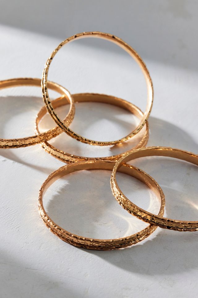 Byzantium Gold Metal Bangle Bracelet Set | Urban Outfitters