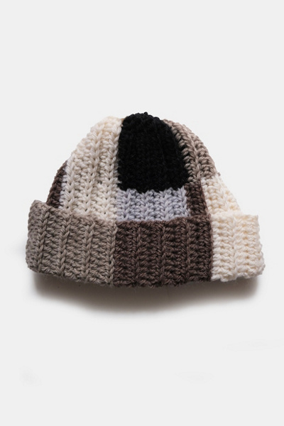 MARVES new york Upcycled Scrap Yarn Crochet Short Roll Beanie | Urban ...