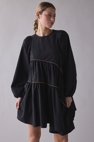 Mini-robe à manches longues avec bordure perlée Angela de Ghospell ...