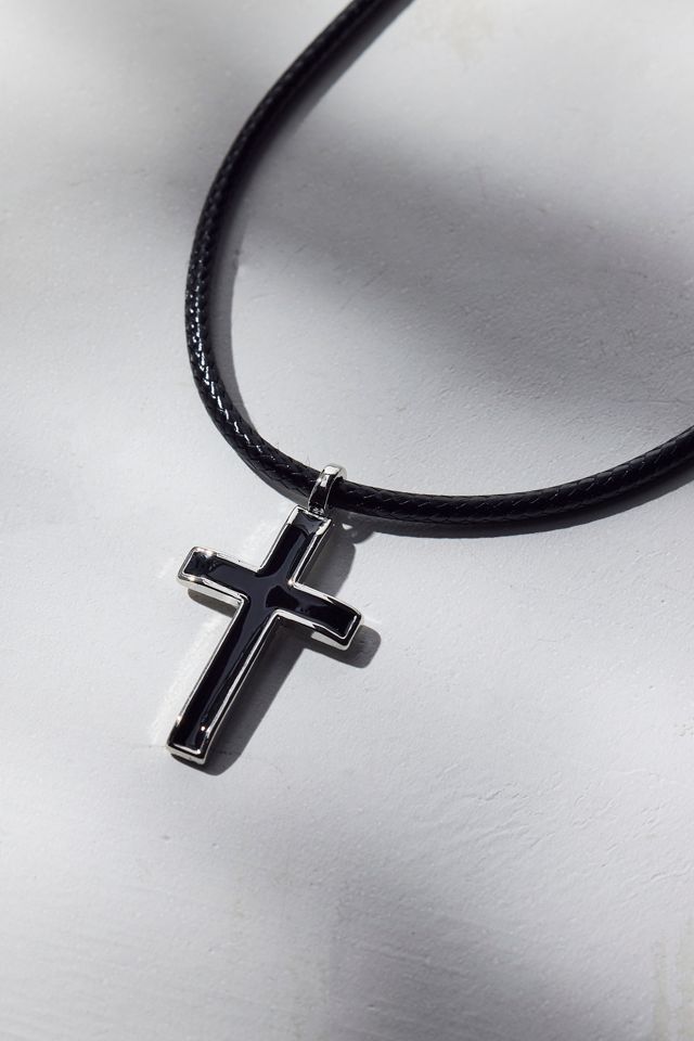 Cross Pendant Corded Necklace Urban Outfitters