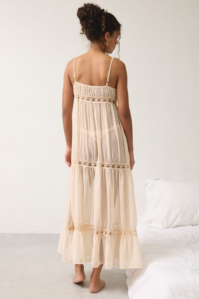 Out From Under Swept Away Split-Front Flyaway Sheer Chiffon Slip ...