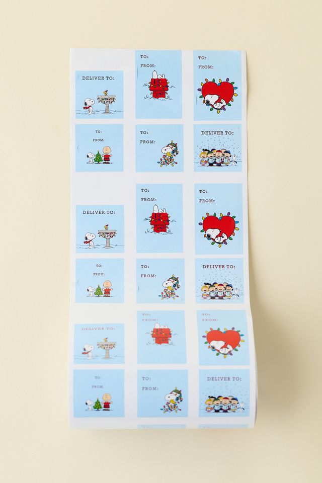 Graphique X Peanuts Holiday Gift Label Roll Set | Urban Outfitters