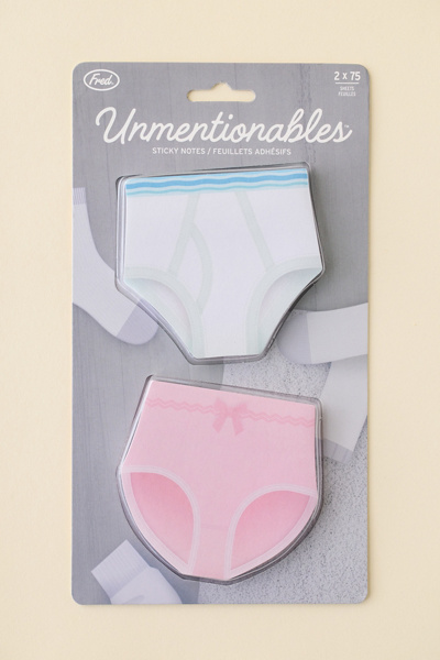 Fred & Friends Unmentionables Undie Shaped Sticky Notepad Set | Urban ...