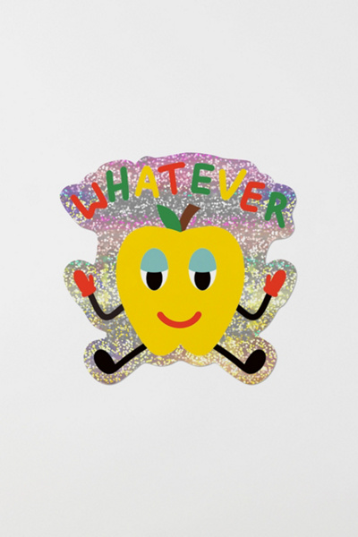 Red Cap Whatever Apple Sticker | Urban Outfitters