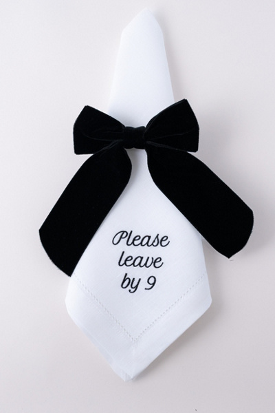 No Reservations Please Leave By 9 Dinner Napkin | Urban Outfitters