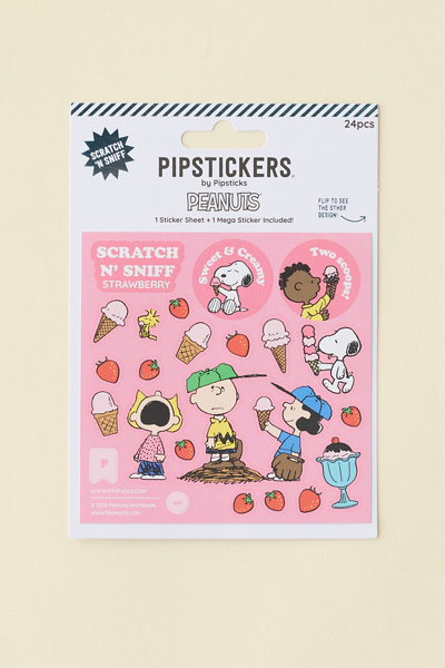 PIPSTICKS Peanuts Snoopy Ice Cream Scratch 'n Sniff Scented Sticker Set ...