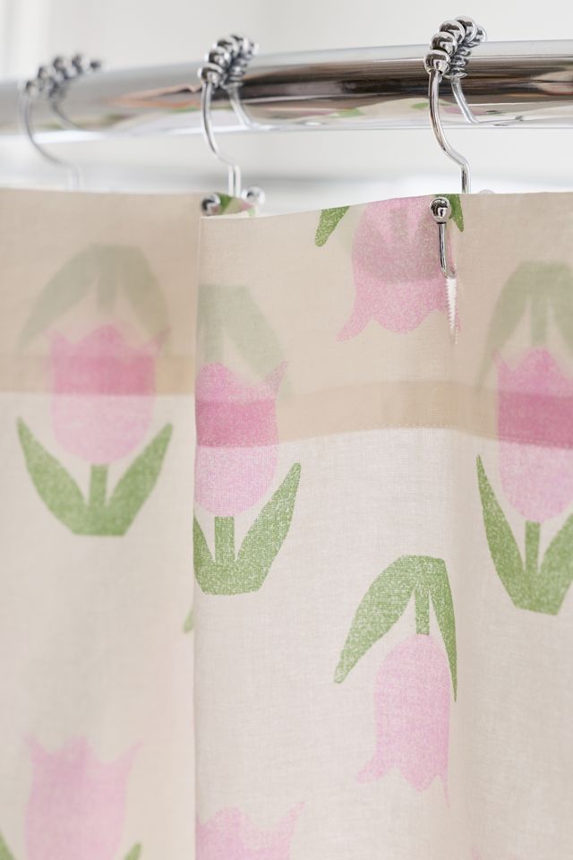 Emeila Tulip Patterned Shower Curtain | Urban Outfitters