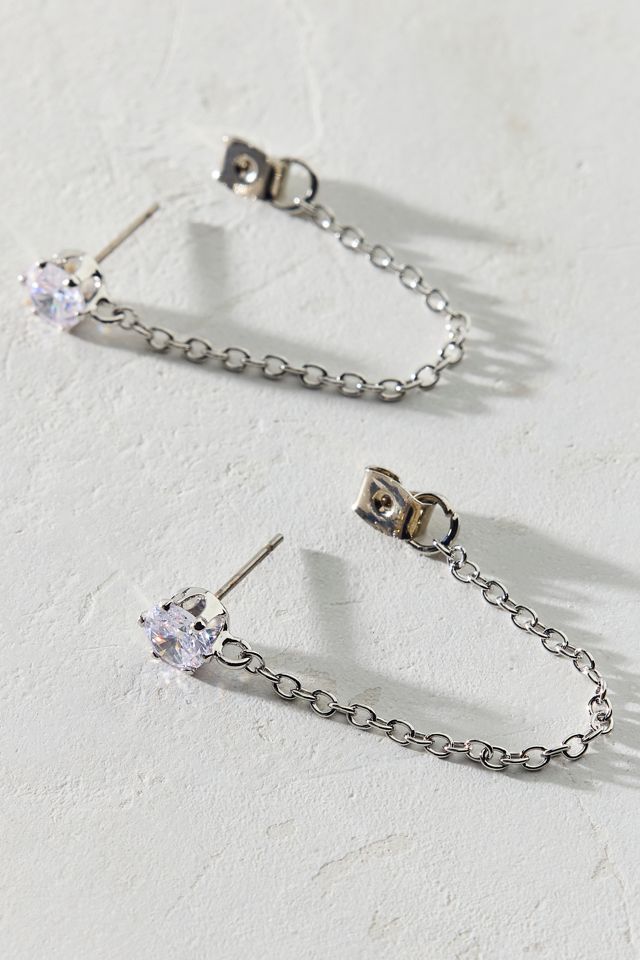 Uptown Drippy Chain Front/Back Stud Earring | Urban Outfitters Canada