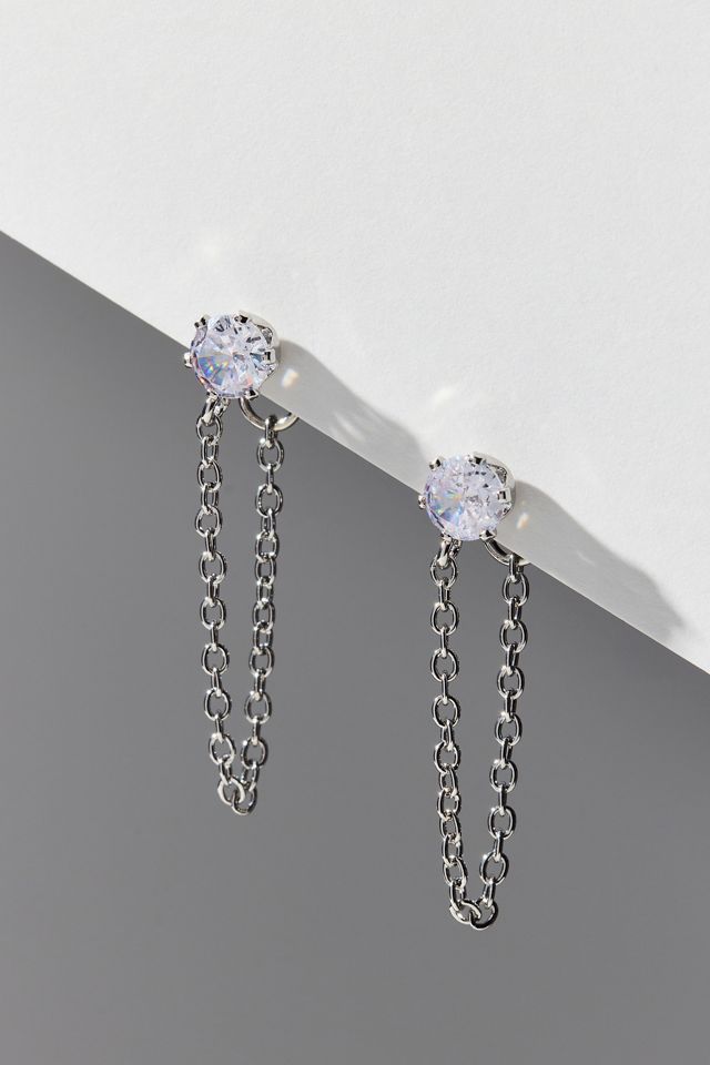 Uptown Drippy Chain Front/Back Stud Earring | Urban Outfitters Canada