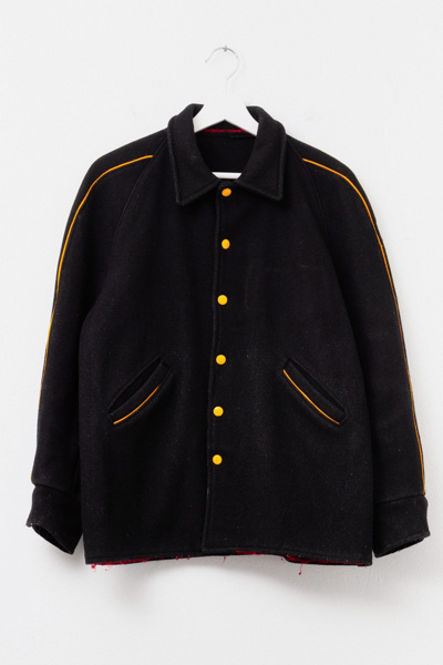Vintage 1960s Distressed Black Yellow Wool Letterman Jacket | Urban ...