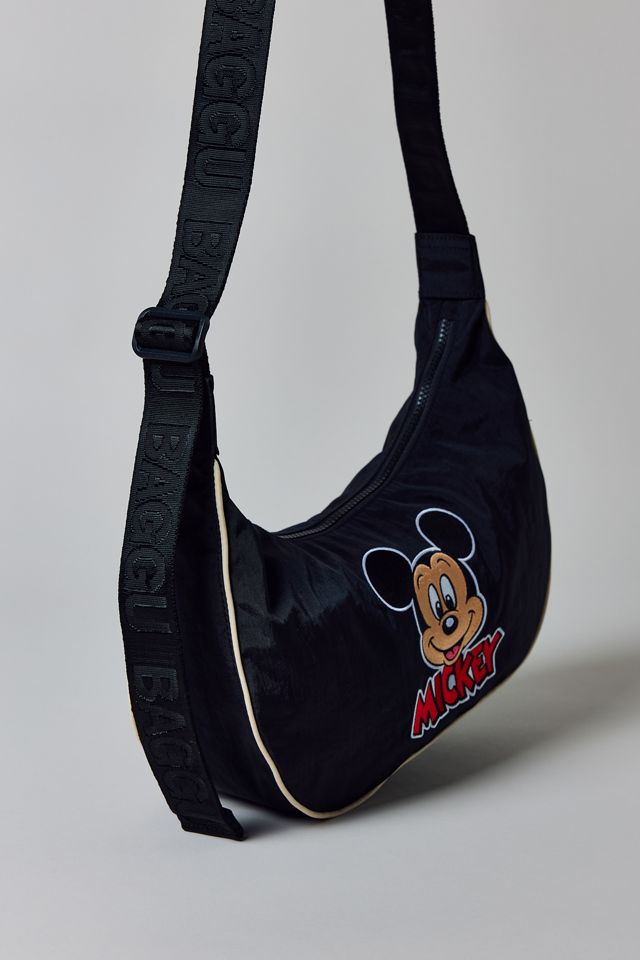 DISNEY | BAGGU Medium Nylon Crescent Bag - Embroidered Mickey Mouse ...