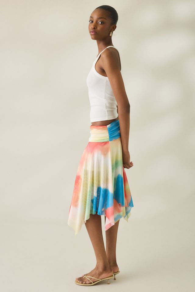 NIA Eme Handkerchief Hem Midi Skirt | Urban Outfitters