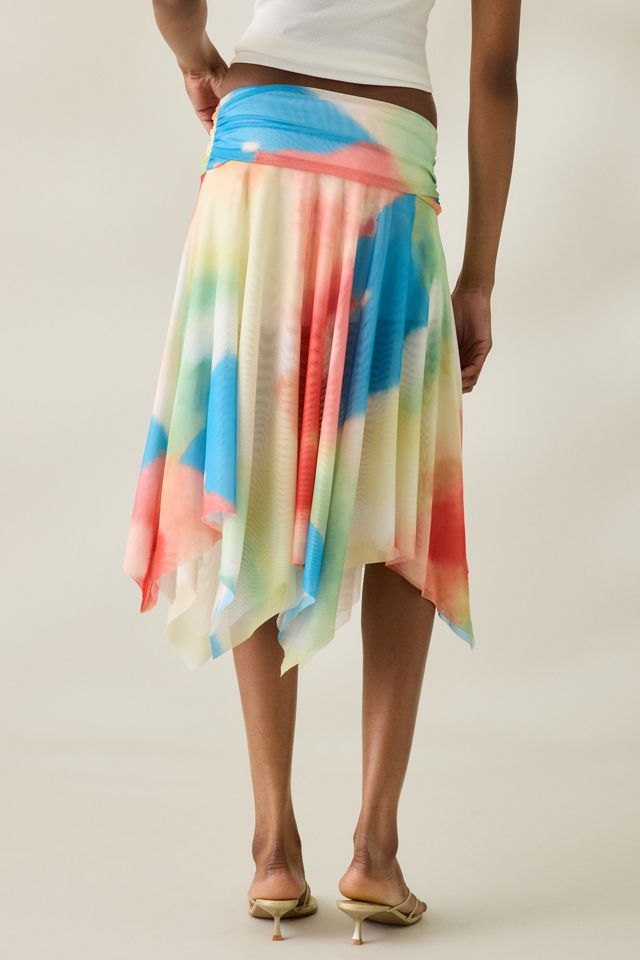 NIA Eme Handkerchief Hem Midi Skirt | Urban Outfitters