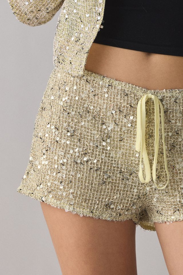 Lioness Slick Sequin Micro Shorts | Urban Outfitters