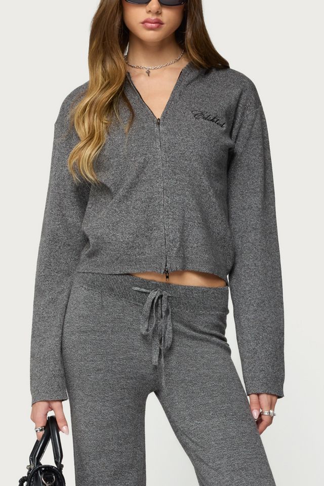 Edikted Ayah Knit Zip Up Hoodie | Urban Outfitters