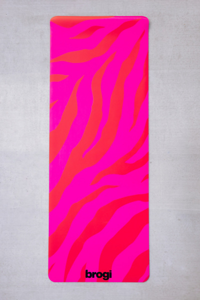 Brogi Yoga Hot Pink Zebra Rubber Yoga Mat | Urban Outfitters